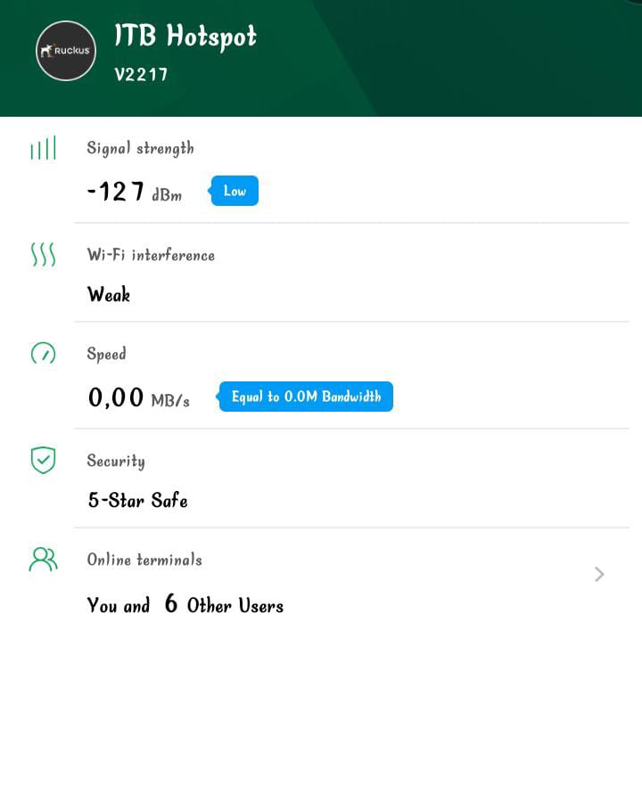 Pengecekan wifi di Gedung Utama Lt3 3.01
